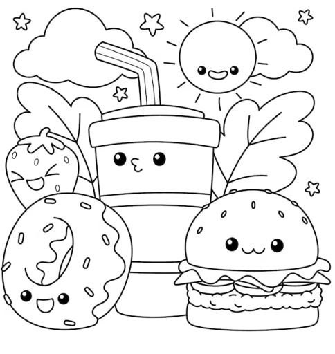 Kawaii Coloring Book | 150 Pages | Cute Coloring Pages | for Kids and ...