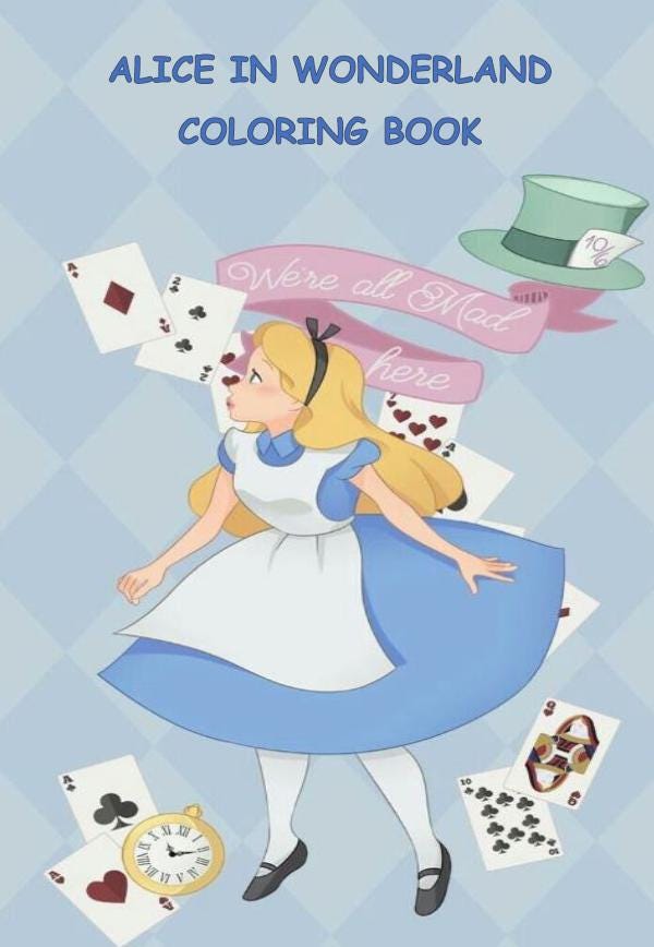 Alice in Wonderland Coloring Book | 17 Pages | Cute Coloring Pages ...