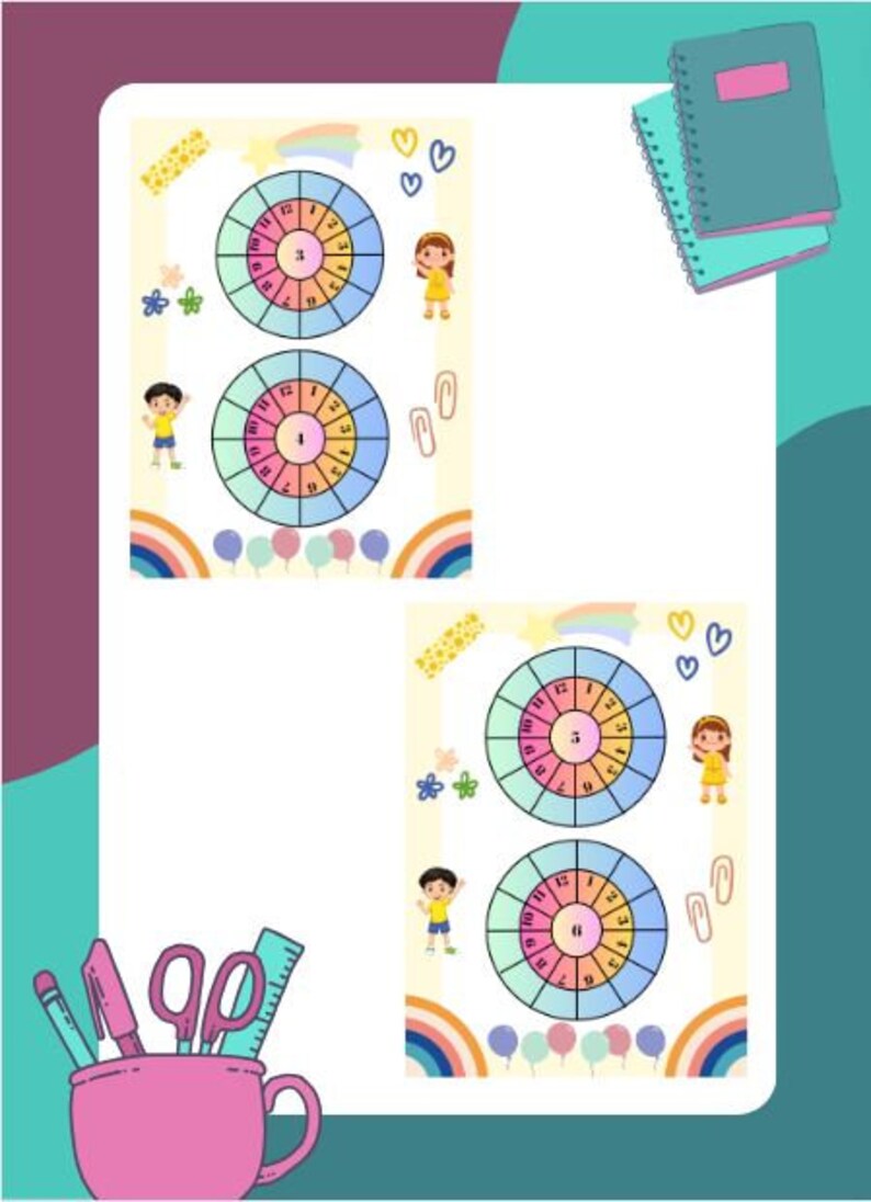 Multiplication Wheels and Worksheets, 1 to 12 Times Tables, Math ...