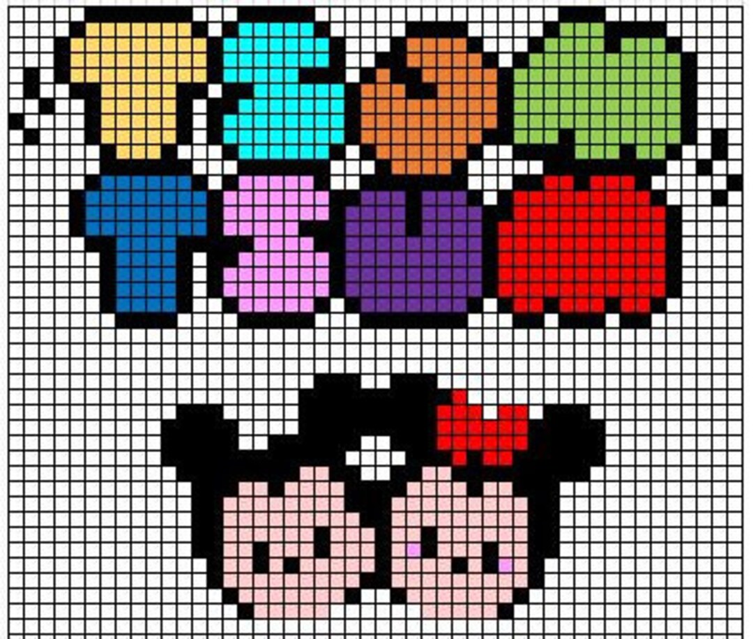 TSUM-TSUM Pixel Coloring for Children _ Printable Coding Pages for Kids ...