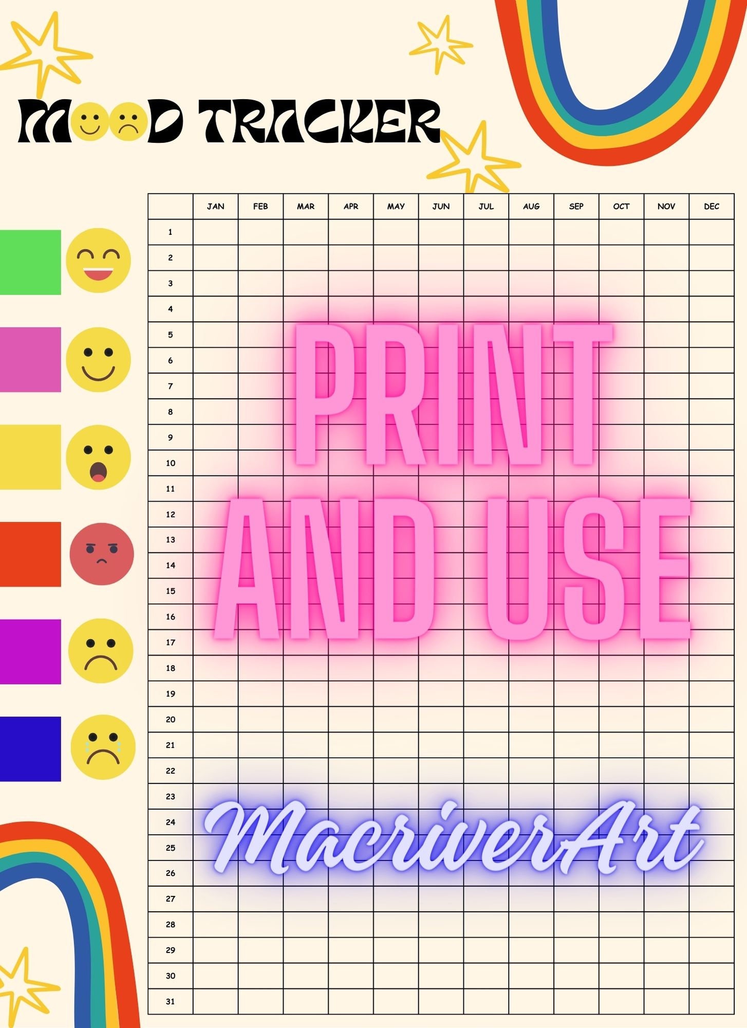 Mood in Pixels - Mood Tracker for Kids and Adults - Daily Tracker ...