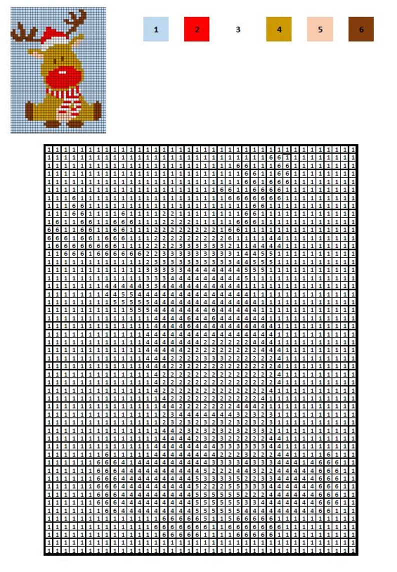 Christmas Pixel Coloring for Children _ Printable Coding Pages for Kids ...