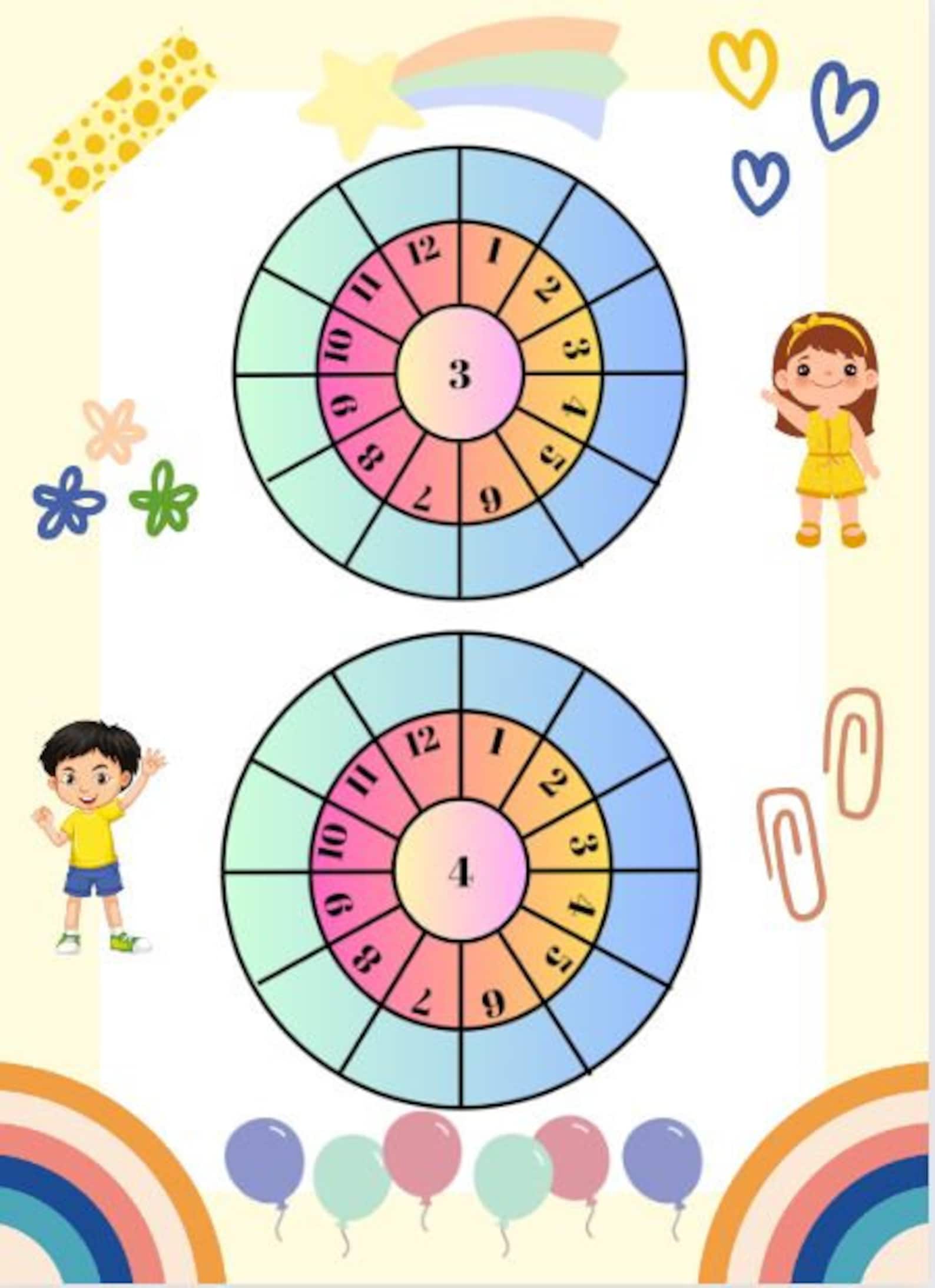 Multiplication Wheels and Worksheets, 1 to 12 Times Tables, Math ...