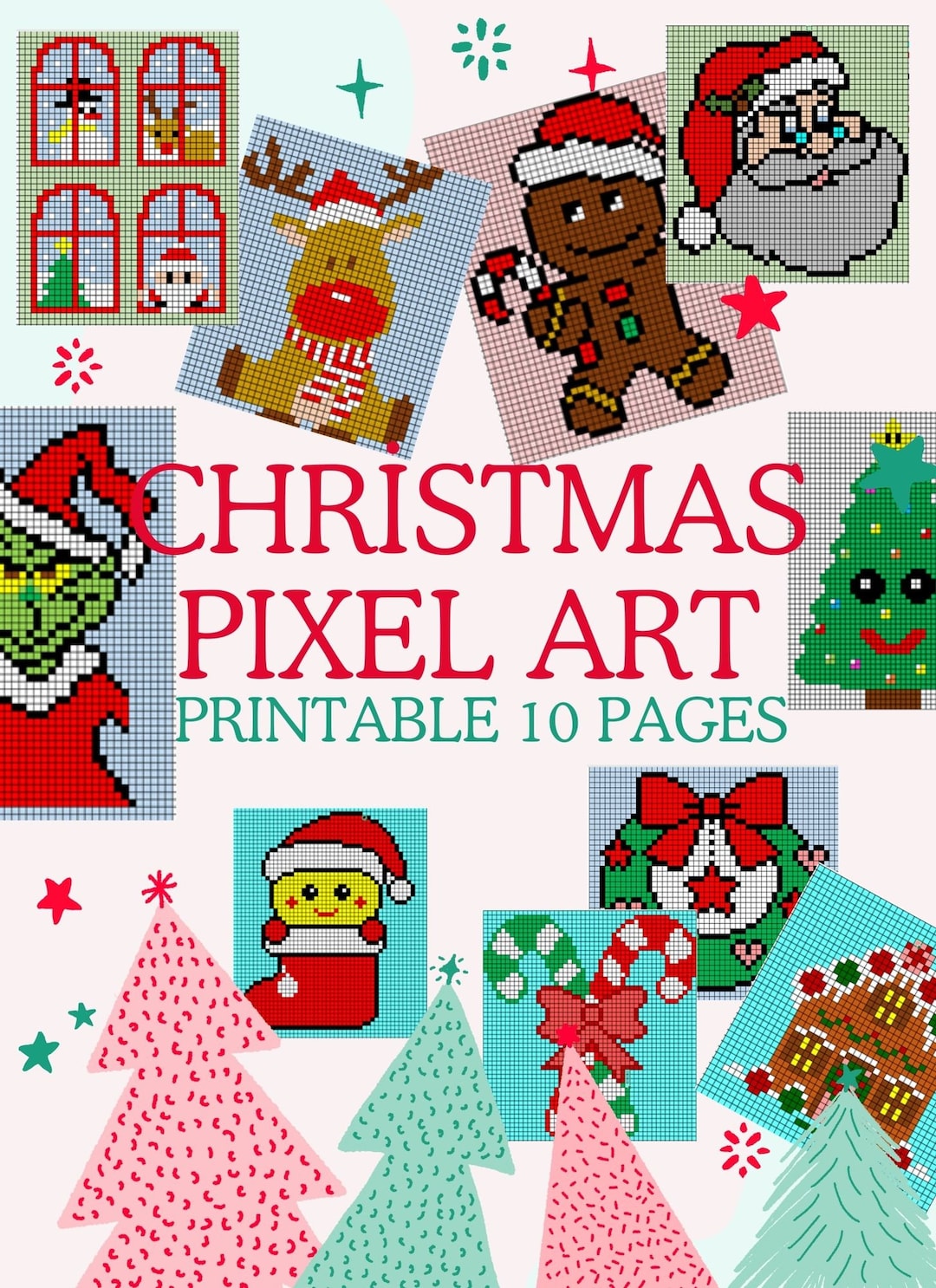 Christmas Pixel Coloring for Children _ Printable Coding Pages for Kids ...
