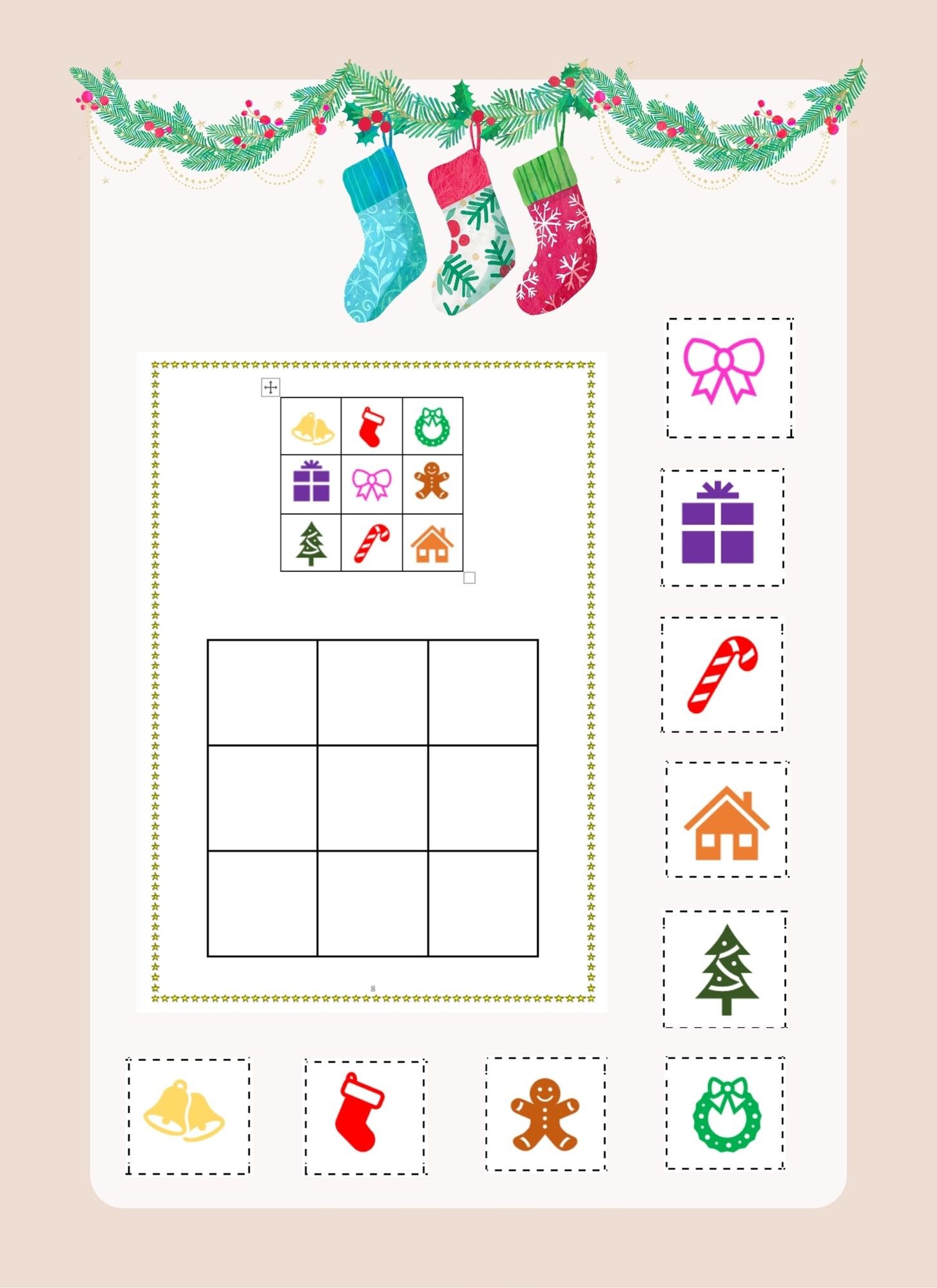 Christmas Pattern Matching Activity , Kids Christmas Game , Christmas ...