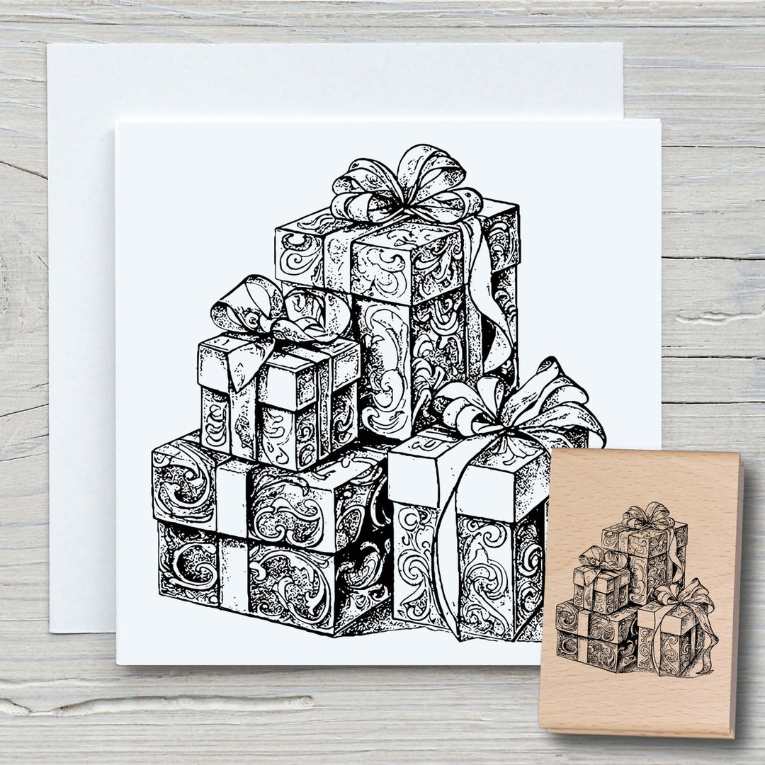 Stamp Christmas Gifts DIY Motif Stamp for Making Cards - Etsy