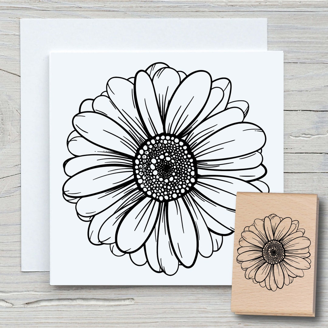Stamp Daisy Individually DIY Motif Stamp for Crafting Cards - Etsy ...