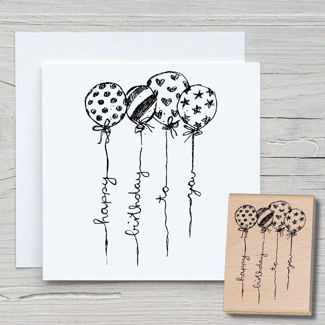 Stamp Balloons DIY Motif Stamp for Crafting Cards Paper - Etsy