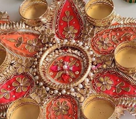 Diwali Rangoli Diwali Tea Light Candle Holder Mehandi Sangeet Decor ...