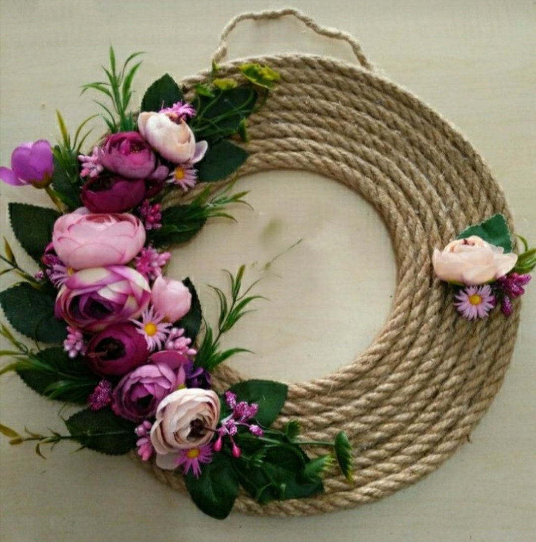 Jute Wall Decor Jute Flower Decor Farmhouse Decor Jute Home Decor ...