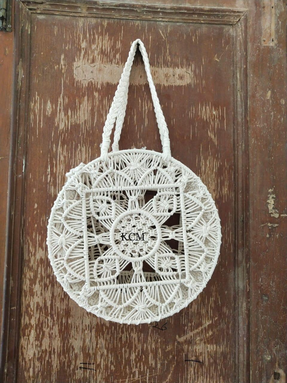 Boho Bag, Macramé Bag, Round Bag, Handmade, Crochet Bag, Handbag, Beach ...