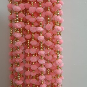 Sale on Indian Pink Color Artificial Decorative Pom Pom Garland Strings ...