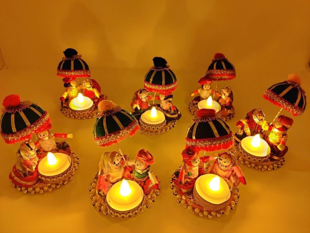 5 Puppets Tea Light Candle Holder for Home Decoration, Diwali Gift ...