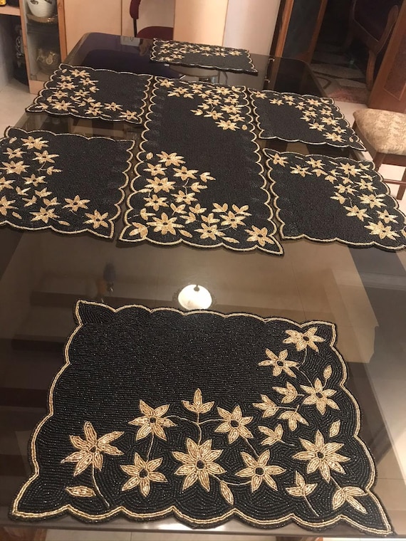 Dining Table Runner Farmhouse Table Runners Beaded Table - Etsy