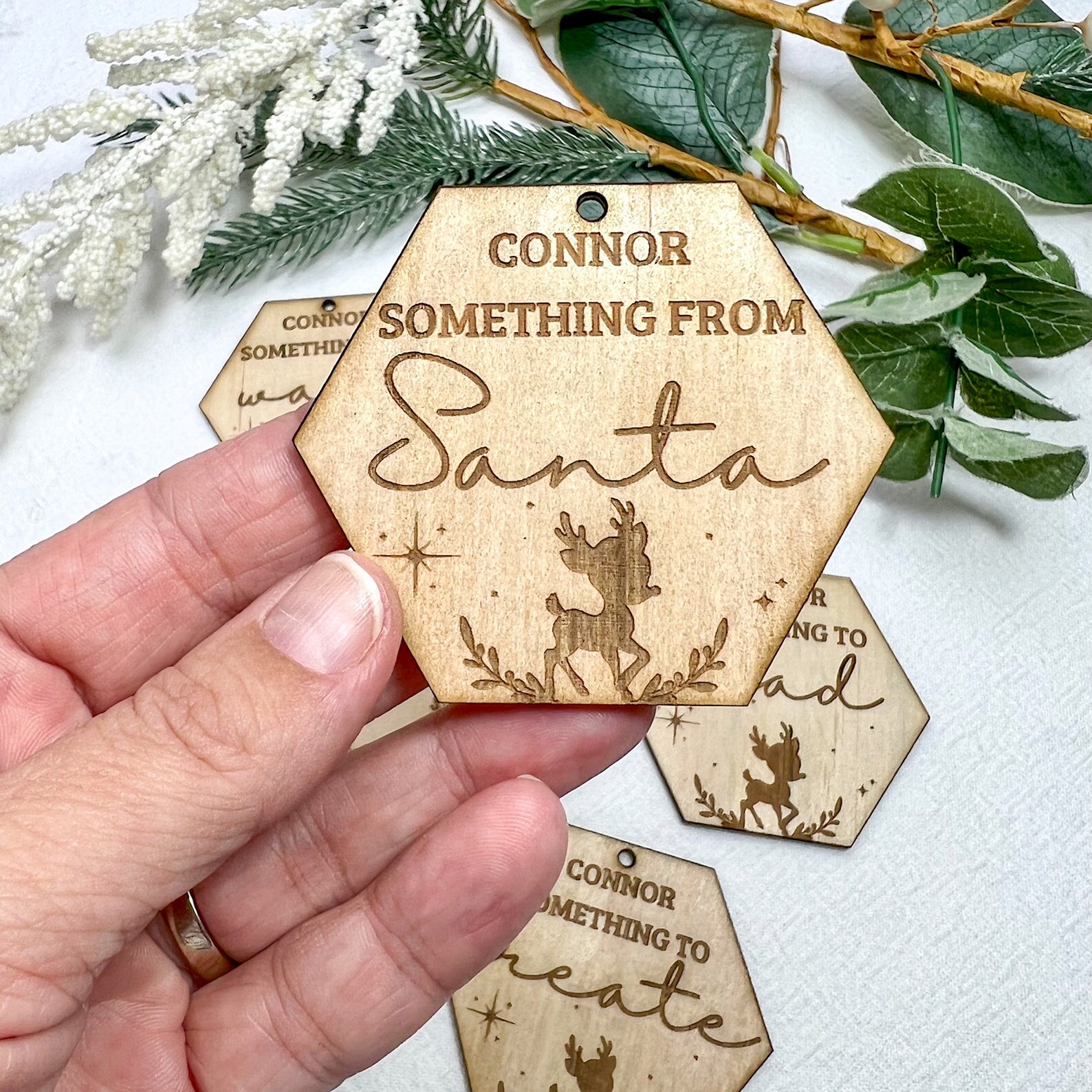 Engraved Something to Christmas Tags Personalised, Custom Want Need ...
