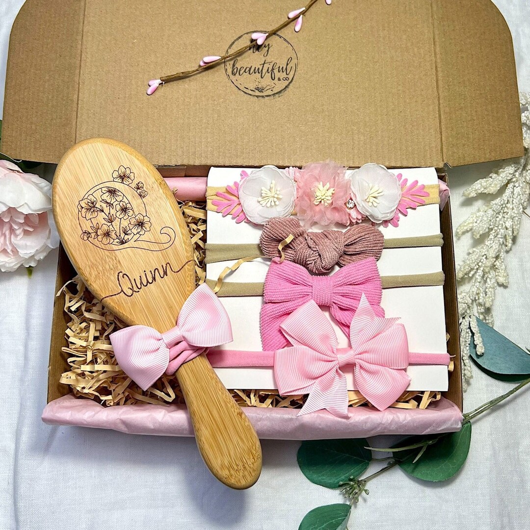 Personalised Hair Gift Box for Girl Birthday, Engraved Wooden Bamboo ...