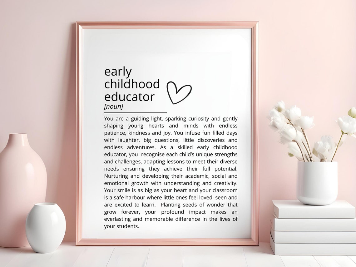 Early Childhood Educator Print, Digital Download, Description Poster ...