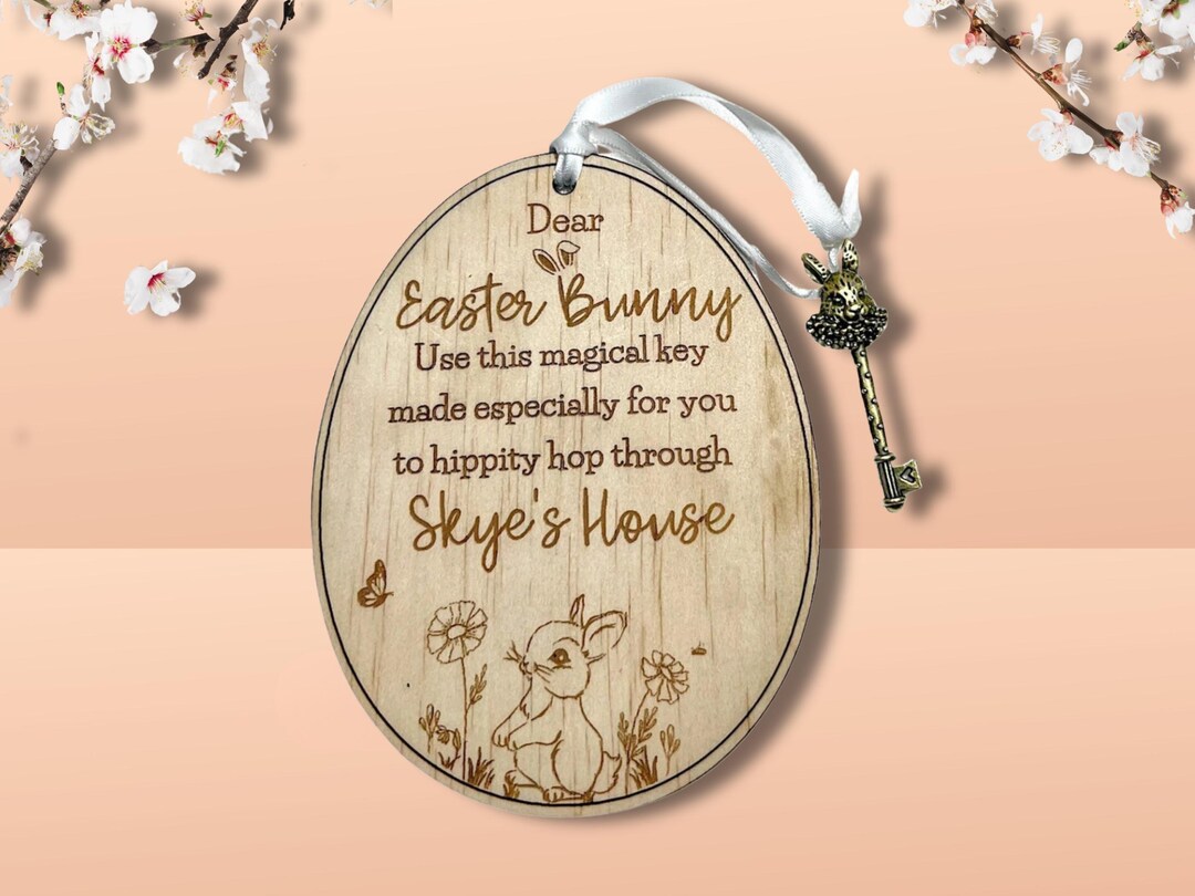 Easter Bunny Magical Key Personalised, Vintage Rabbit Metal Key, Custom ...