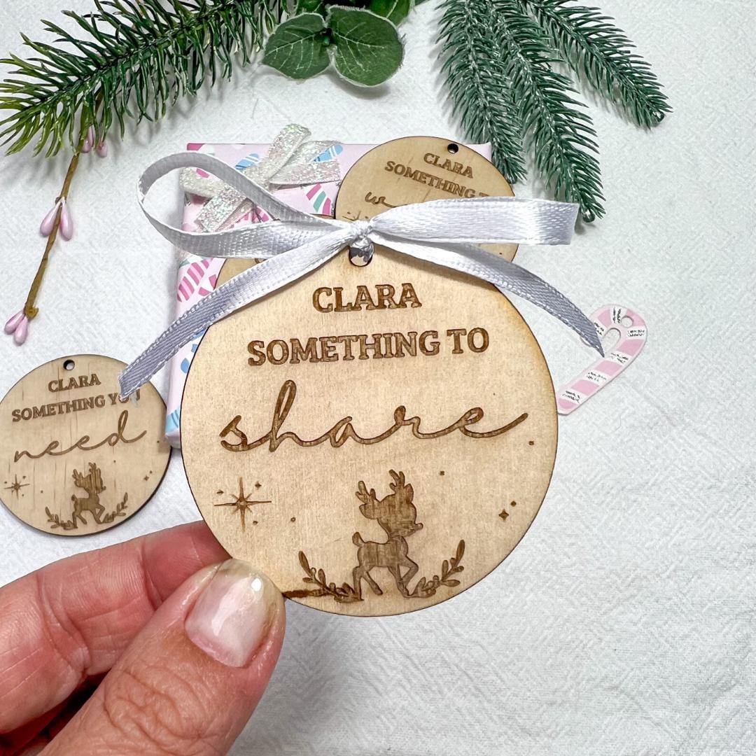 Engraved Something to Christmas Tags Personalised, Custom Want Need ...