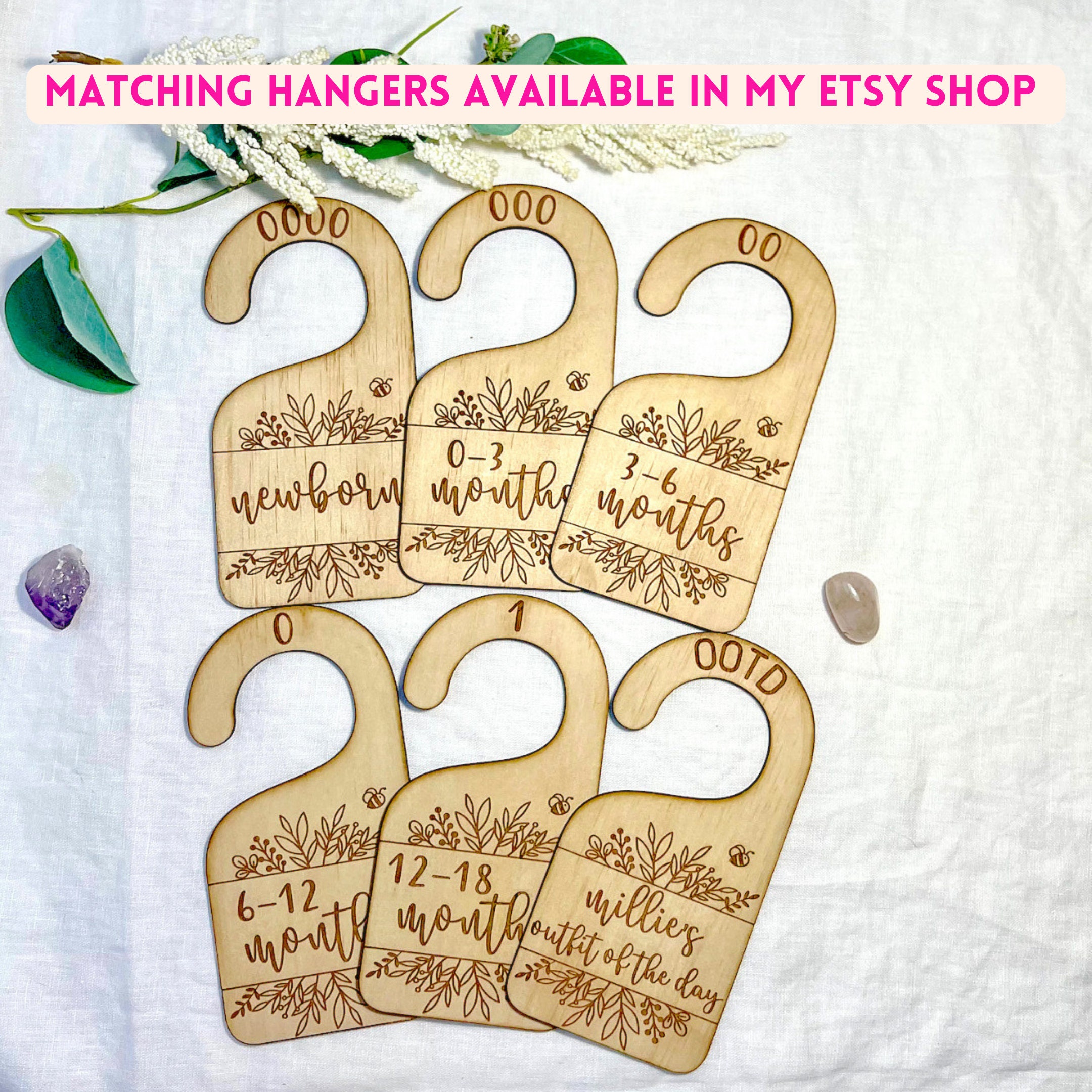 Wooden Drawer Labels for Baby Clothes, Engraved Wooden Closet Tags ...