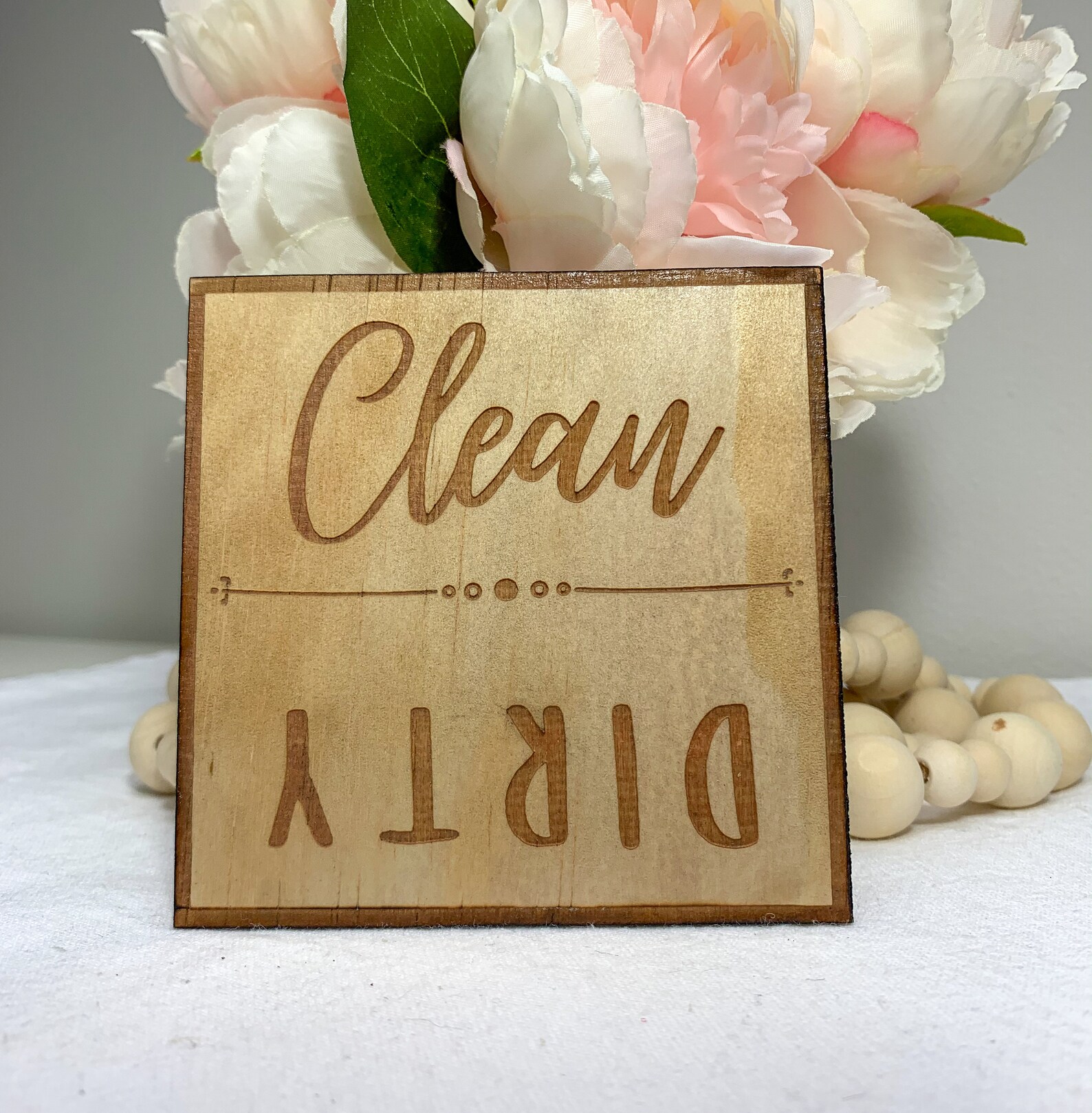 Wooden Dishwasher Clean Dirty Sign Engraved Dishwasher - Etsy
