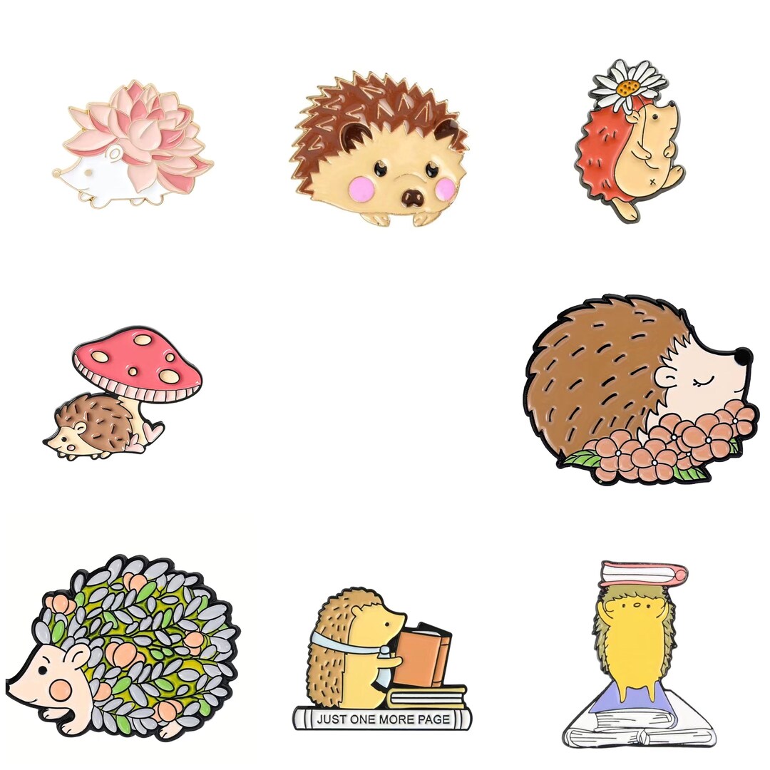 Hedgehog Pin Badges so Many Designs - Etsy