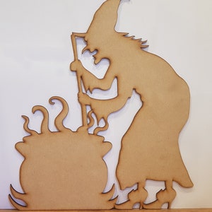 Large Halloween Witch & Cauldron Silhouette Wall or Window Decoration ...