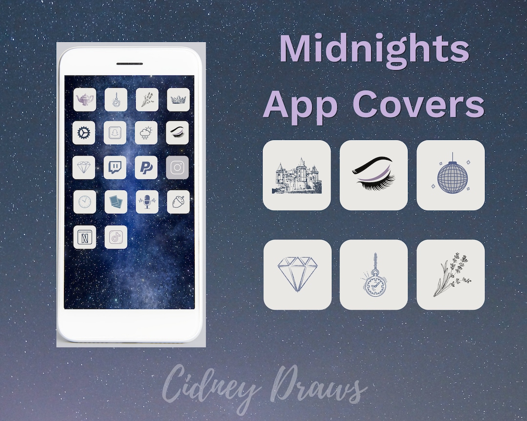 Midnights Inspired Taylor Swift App Icon Pack | 120+ Apps | Lifestyle ...