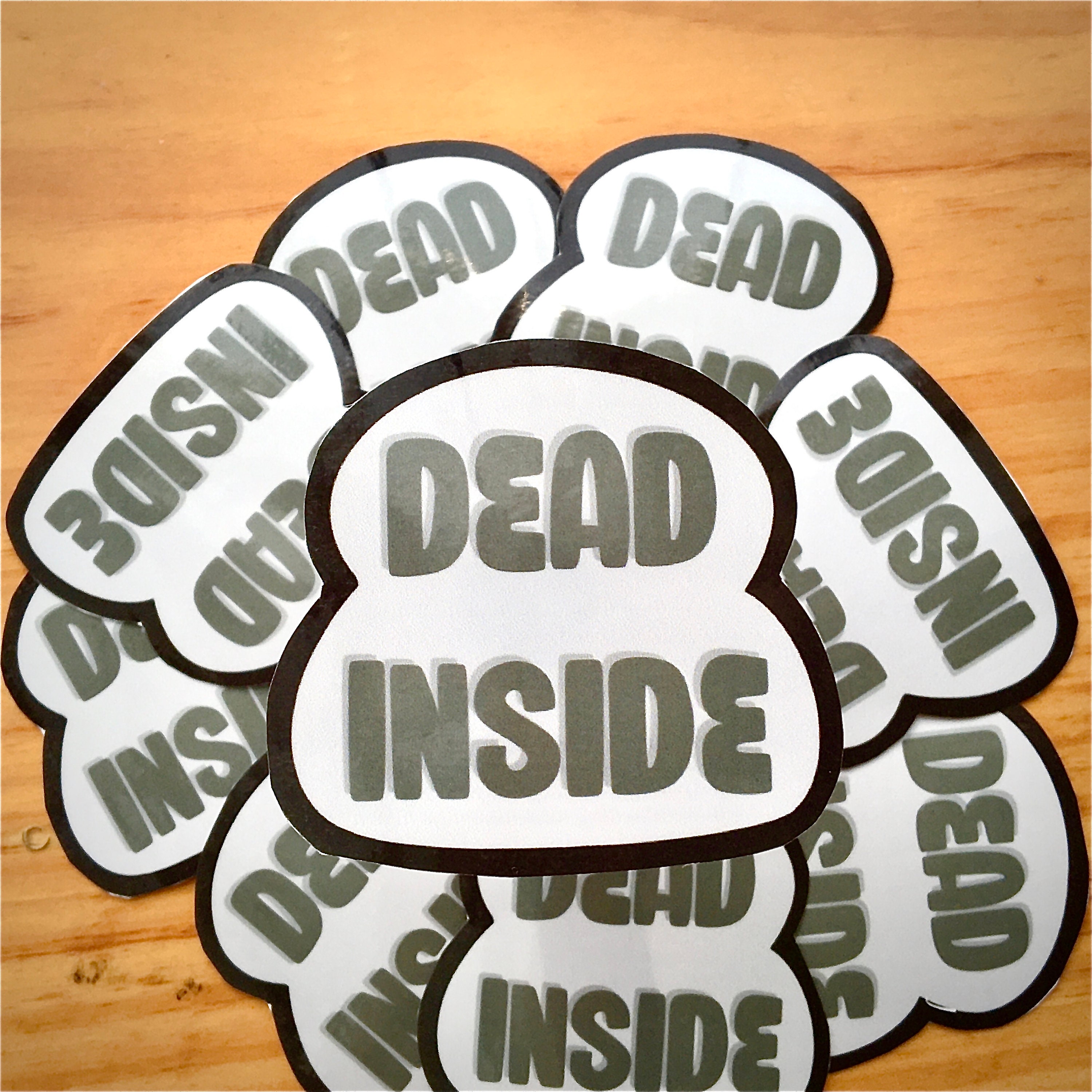 Dead inside Waterproof Sticker Pack of 2 | Etsy