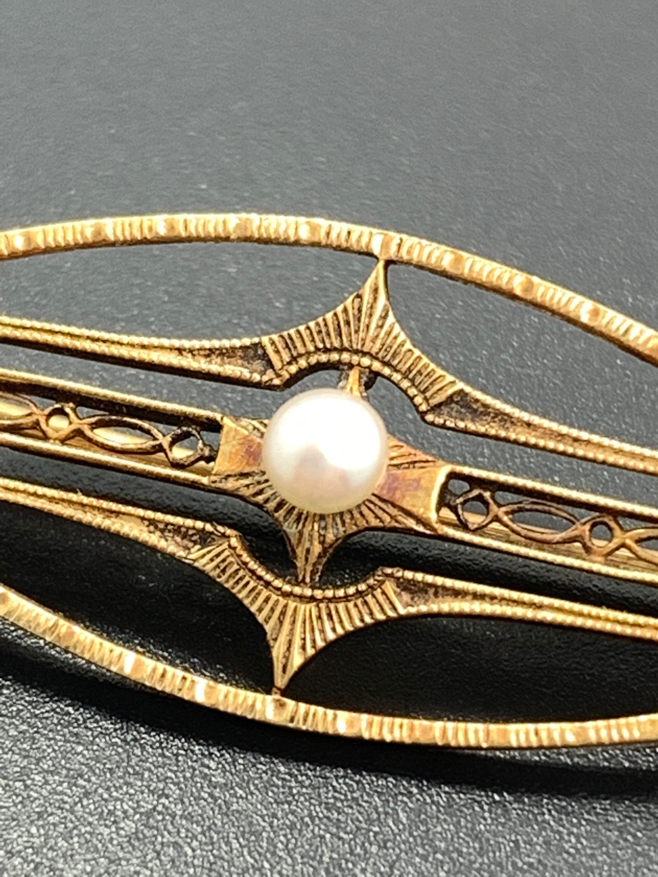 Antique Seed Pearl Bar Pin 14kt Yellow Gold - Etsy