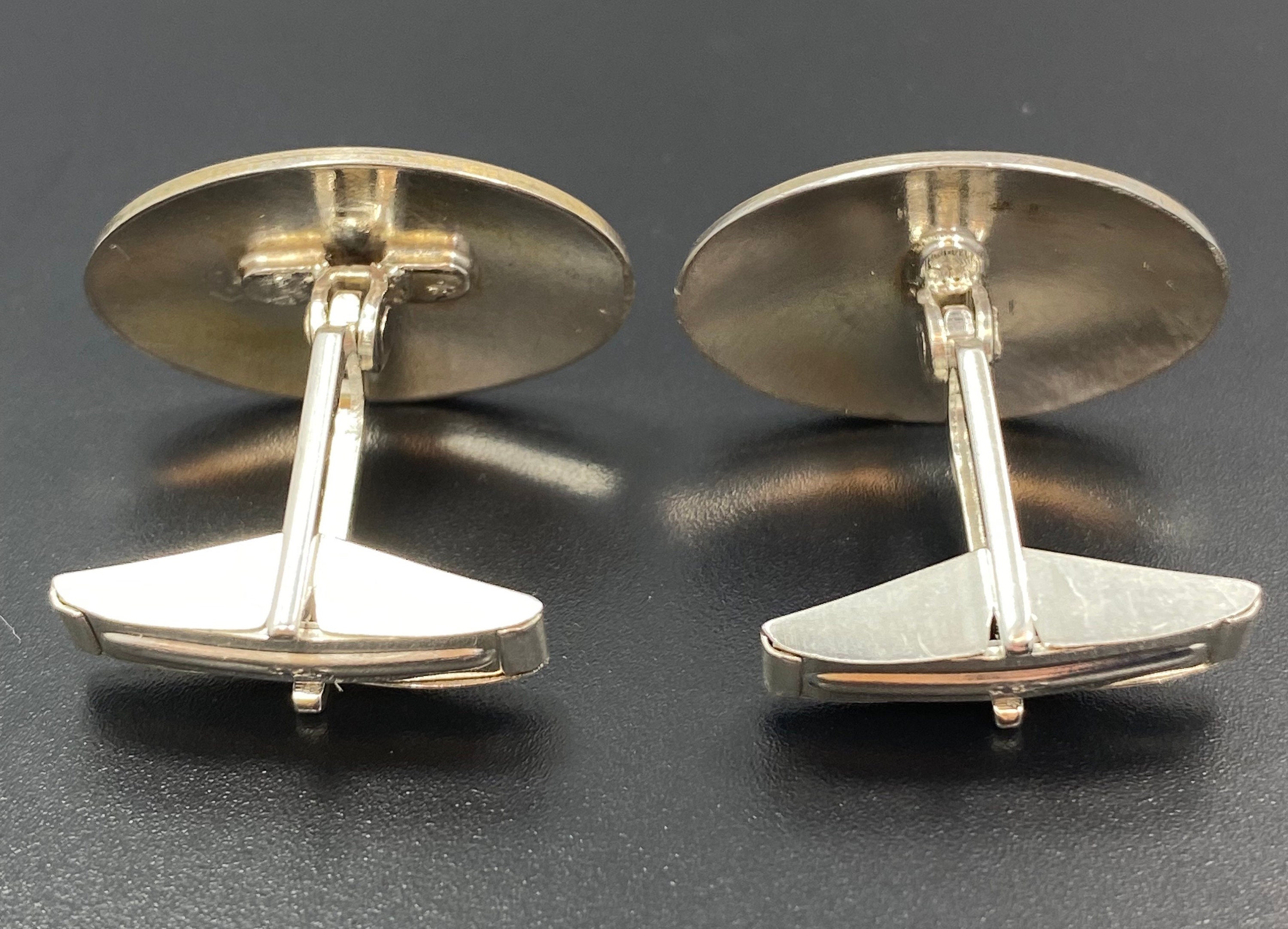 Sterling Silver Enamel Viking Ship Cuff Links - Etsy