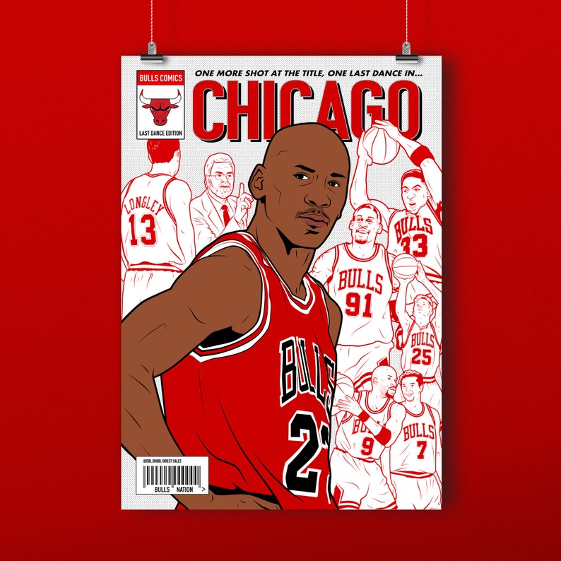 Chicago Bulls Comic Cover - Etsy