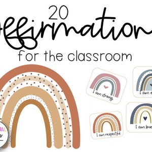 20 Affirmation Cards - Boho/rainbow Theme - Etsy