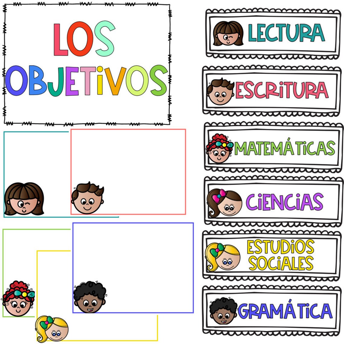 Rotulos Para El Salon (classroom Decor) Rainbow Theme - Etsy
