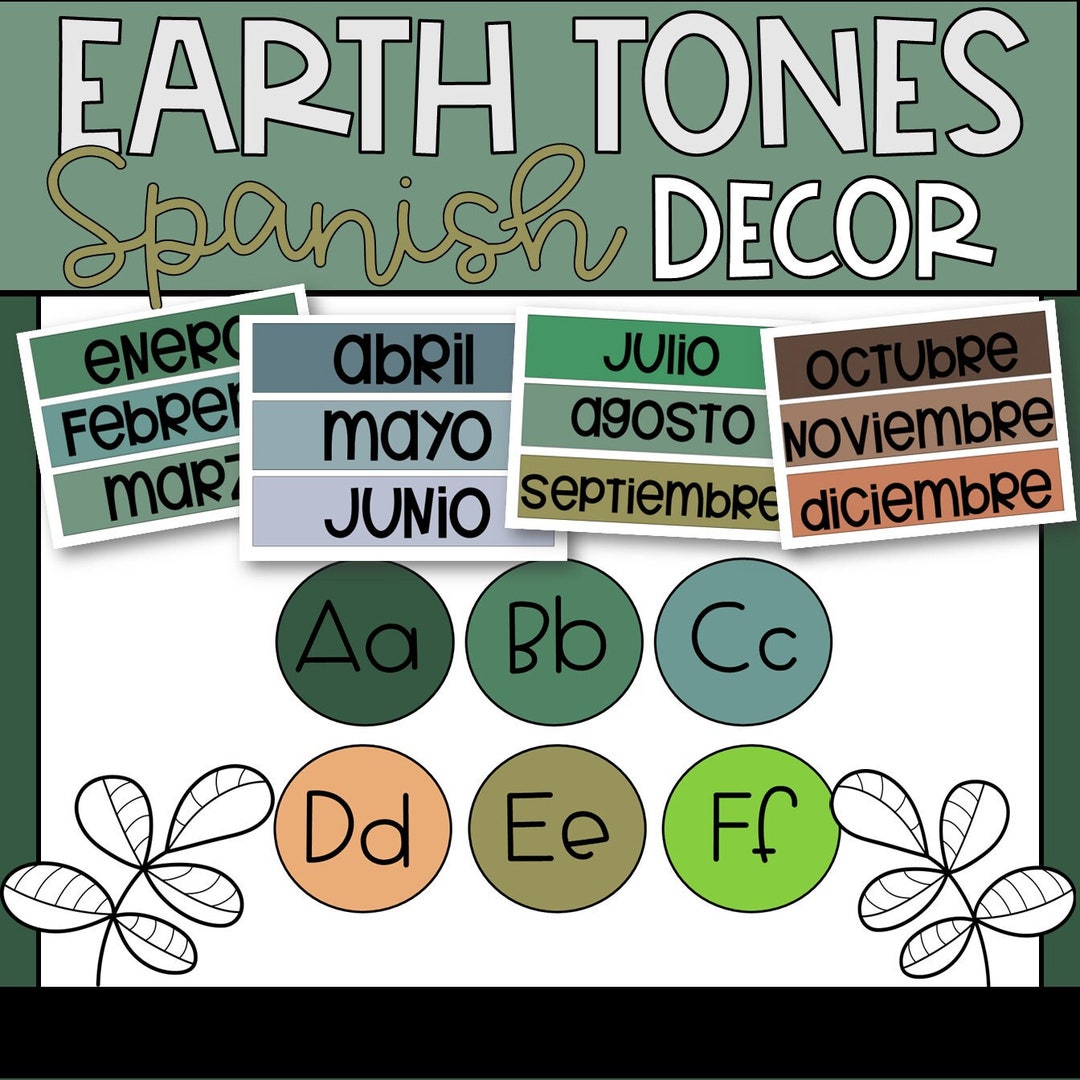 Earth Tones - Spanish Classroom Decor - Etsy