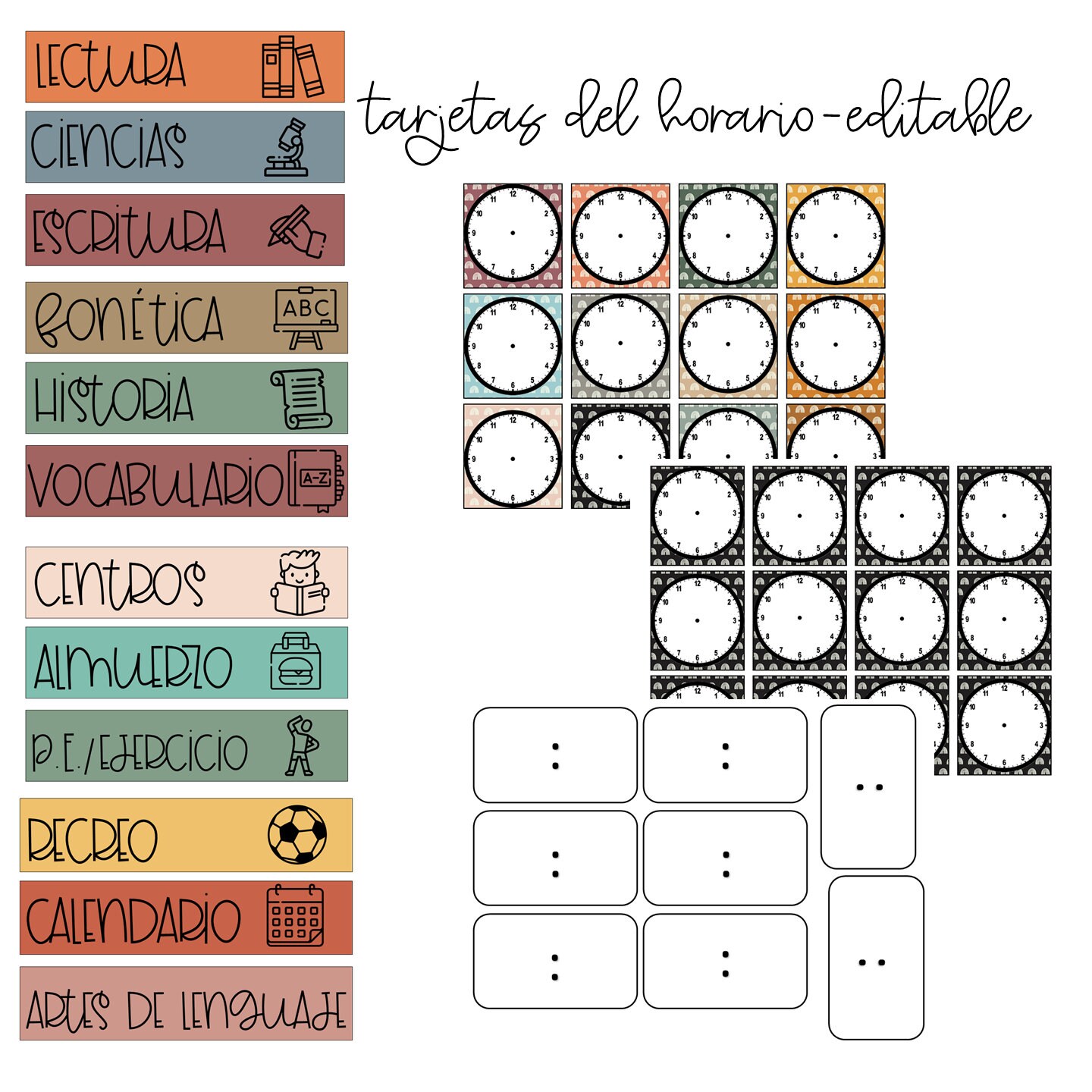 Boho /neutral Spanish Classroom Decor Editable Files Included - Etsy