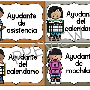 Trabajos Del Salon | Classroom Jobs | Spanish - Etsy
