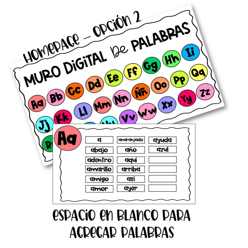 Muro Digital De Palabras Frecuentes 140 Palabras Para Pk-4 - Etsy