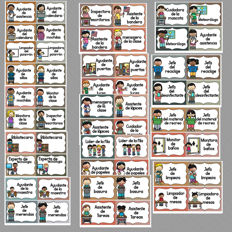 Trabajos Del Salon | Classroom Jobs | Spanish - Etsy