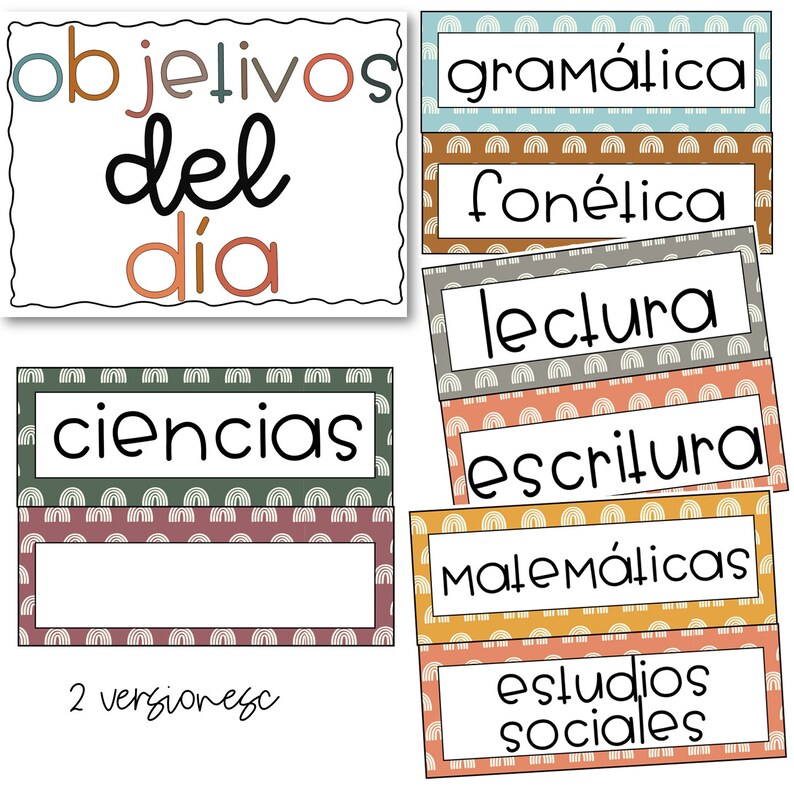 Boho /Neutral Spanish Classroom Decor editable files - Etsy España