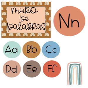 Boho /neutral Spanish Classroom Decor - Editable Files Included - Etsy