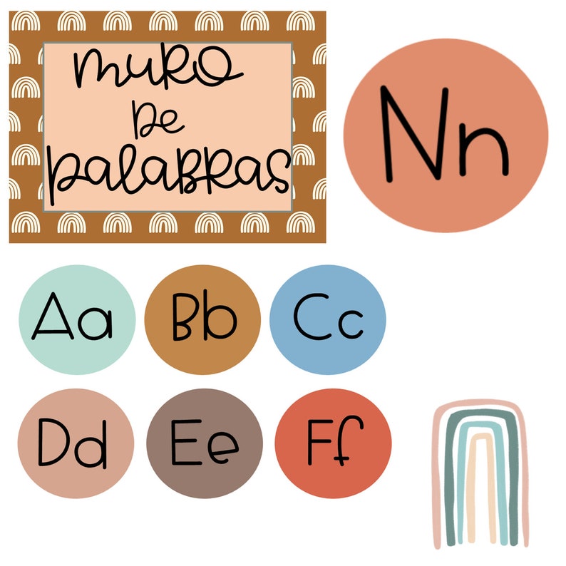 Boho /neutral Spanish Classroom Decor - Editable Files Included - Etsy