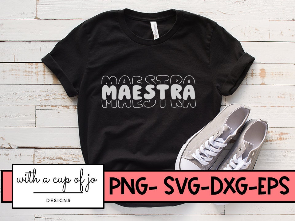 Maestra SVG in Stacked Font - Etsy
