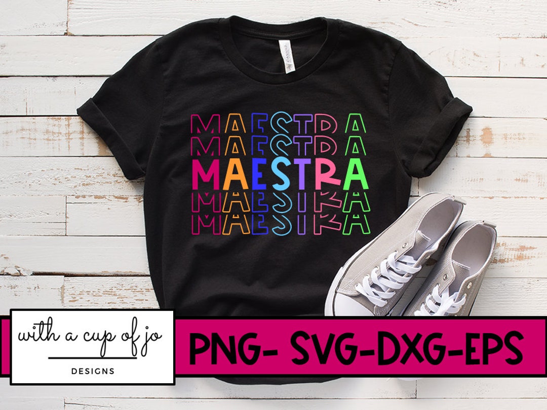 Maestra SVG in Repeat Font - Bilingual Teacher - Etsy