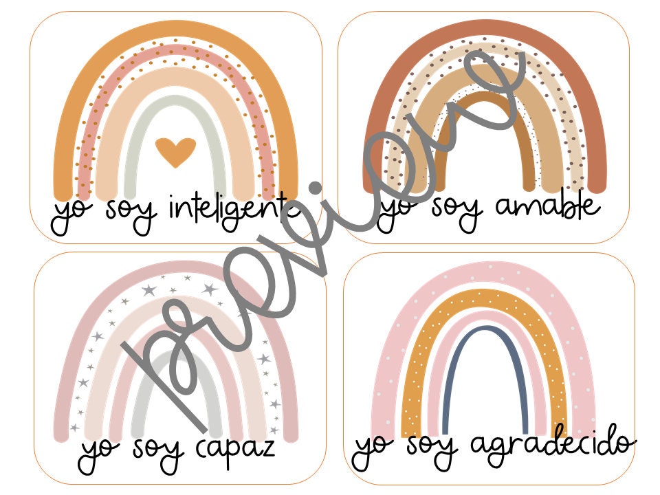 Boho Spanish Affirmation Cards - Etsy