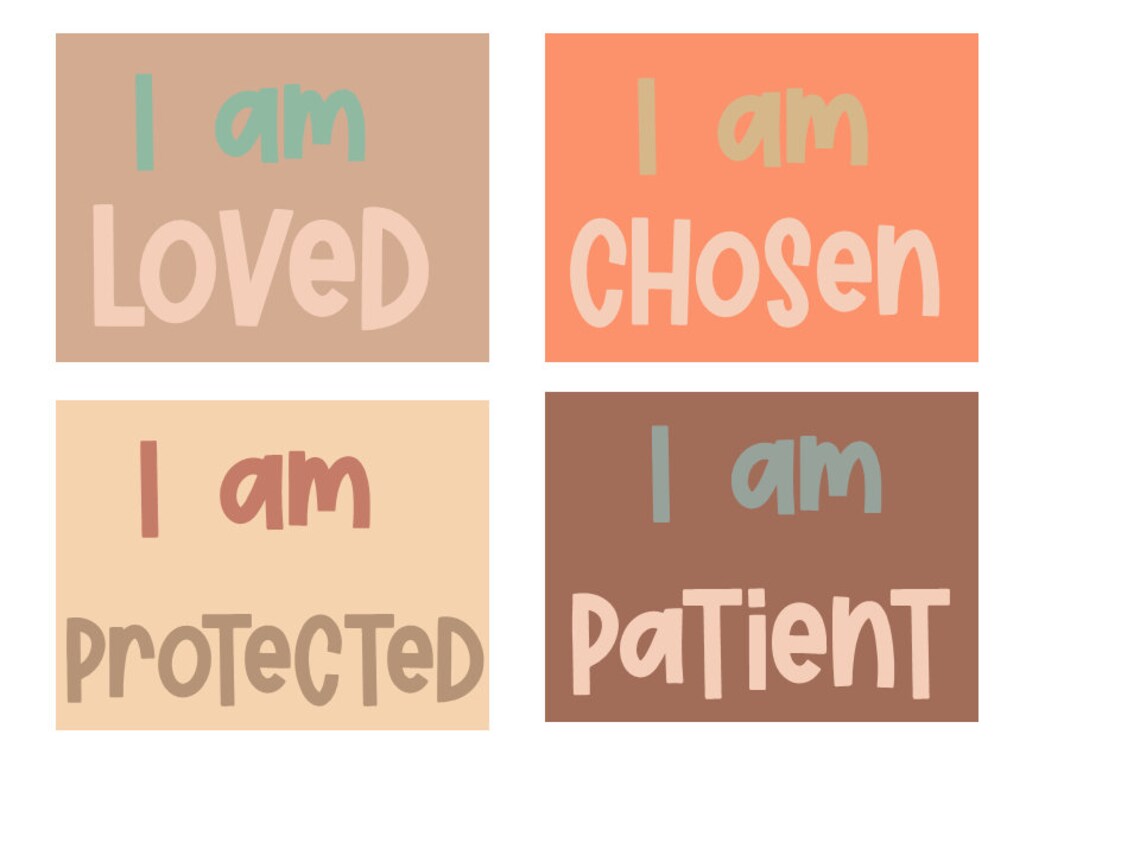 20 Affirmation Cards - BOHO Palette - Etsy