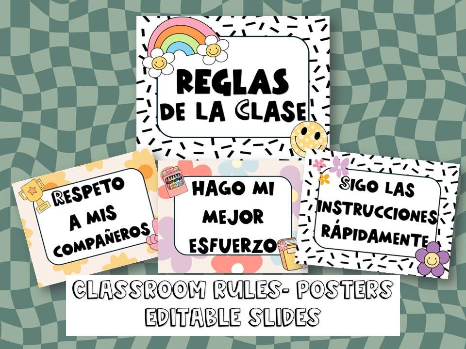 Spanish Retro Classroom Rules – Printable Wall Decor | Vintage-inspired ...