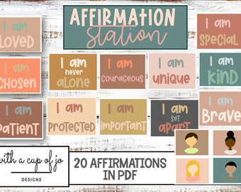 20 Affirmation Cards Multicultural Neutral Palette Spanish Version - Etsy
