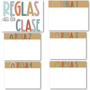 Boho /neutral Spanish Classroom Decor - Editable Files Included - Etsy