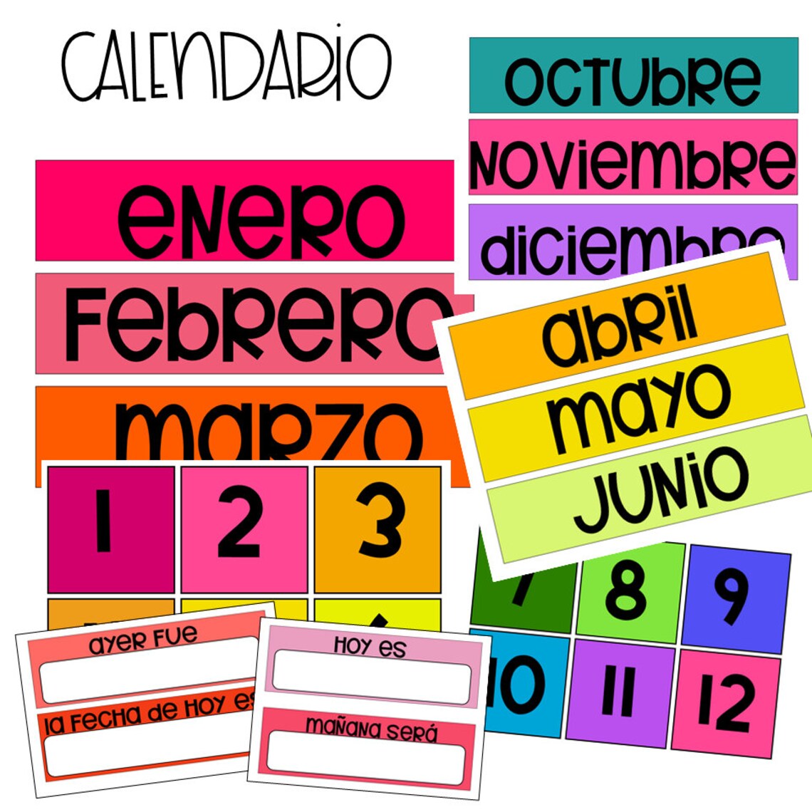 Rotulos Para El Salon (classroom Decor) Rainbow Theme - Etsy